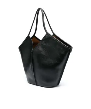 Hereu Calella Distressed Leather Tote Bag - Black