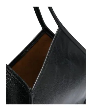Hereu Calella Distressed Leather Tote Bag - Black
