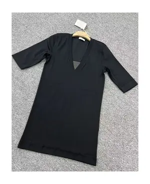 Brunello Cucinelli Monili Chain-embellished V-neck T-shirt - Black