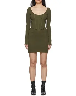DION LEE Corset Long Sleeve Mini Dress