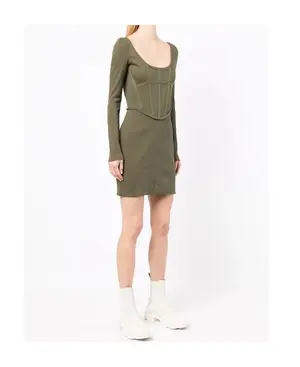 DION LEE Corset Long Sleeve Mini Dress