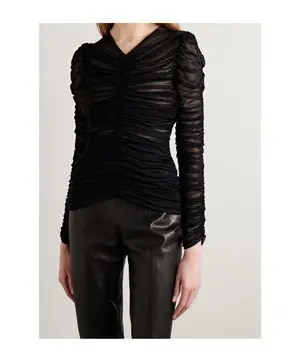 Khaite Pleated Mesh Top