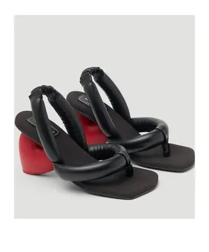 YUMEYUME Square Toe High Heel Sandals With Heart Detail