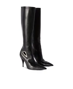 Off-White Crescent Pointed-toe Boots - Black