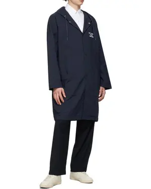 Drole De Monsieur Slogan-print Hooded Windbreaker