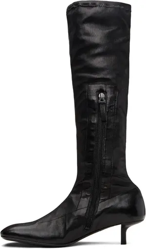 Marsèll Mid Calf Square Toe Zip Up Boots