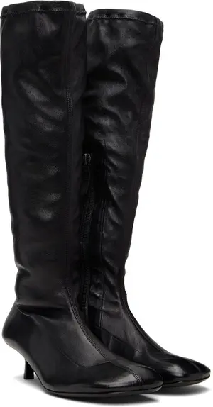 Marsèll Mid Calf Square Toe Zip Up Boots