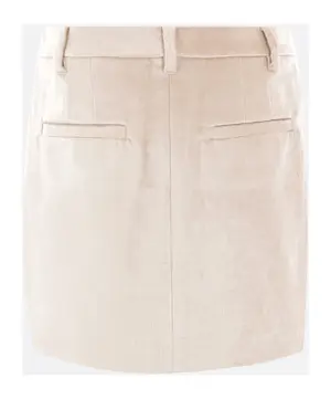 Brunello Cucinelli Pleated Velvet Mini Skirt