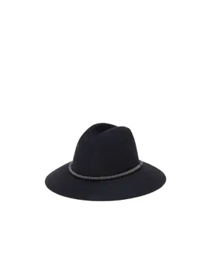 Brunello Cucinelli Braided Band Felt Fedora - Black
