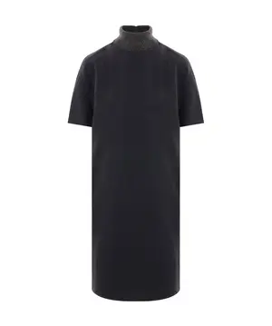 Brunello Cucinelli Monili Chain Detail Midi Dress