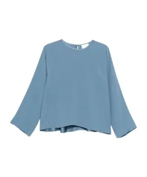 FORTE_FORTE Long-sleeved Blouse - Blue