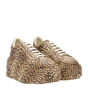 Casadei Nexus Platform Sneakers In Leopard Print