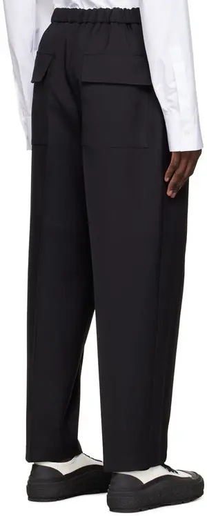 JIL SANDER Elasticated Straight-leg Trousers - Black
