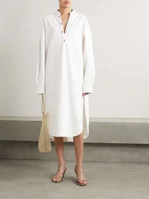 Khaite Seffi Denim Midi Shirt Dress
