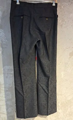 Etro Straight Leg Twill Trousers With Jacquard Pattern - Black
