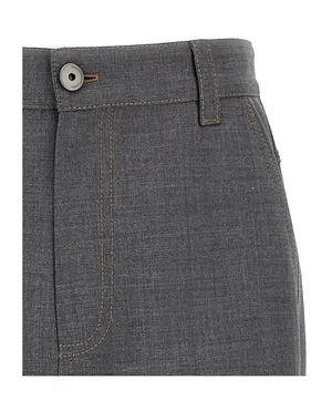 Brunello Cucinelli Logo Patch Wide-leg Pants