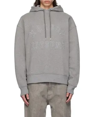 Maison Kitsuné Logo Patch Drawstring Hoodie