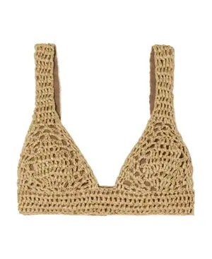 Brunello Cucinelli Logo Crocheted Bra Underwear - Nude