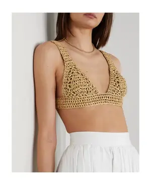 Brunello Cucinelli Logo Crocheted Bra Underwear