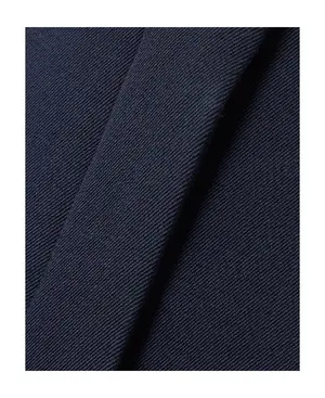 THE ROW Navy Blue Logo Wool Twill Flared Dress Pants