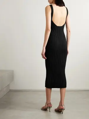 Khaite Ribbed V-neck Sling Dress