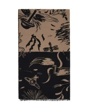 VIVIENNE WESTWOOD Short Tassel Scarf - Black