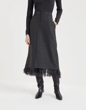 Brunello Cucinelli Fringed Midi Skirt