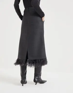Brunello Cucinelli Fringed Midi Skirt