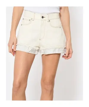 A.p.c. Versailles Layered Denim Shorts With Raw Edge Hem
