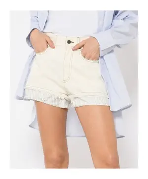 A.p.c. Versailles Layered Denim Shorts With Raw Edge Hem