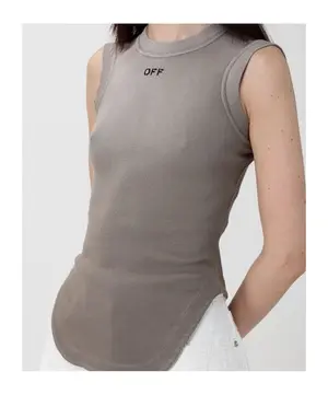 Off-White Logo Embroidered Sleeveless Top