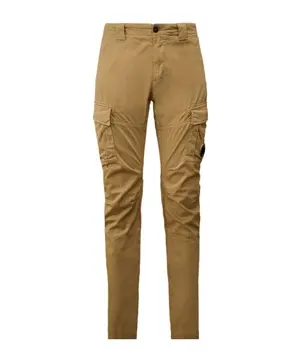 C.P. COMPANY Stretch Cargo Pants With Lens Detail - Brown