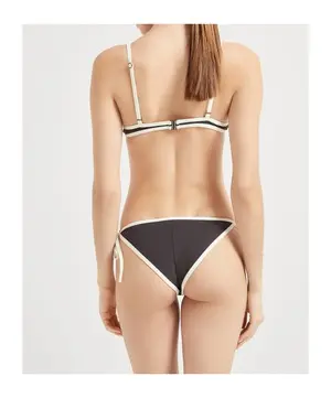 Brunello Cucinelli Contrasting Trim Bikini Top - Brown