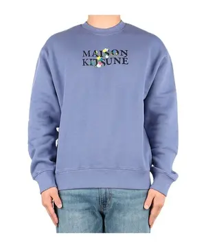 Maison Kitsuné Long Sleeve Crewneck Sweatshirt With Logo