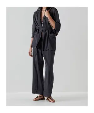 Brunello Cucinelli Monili Embellished Cotton Kimono