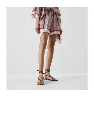 Brunello Cucinelli Ankle-tie Embellished Leather Flat Sandals