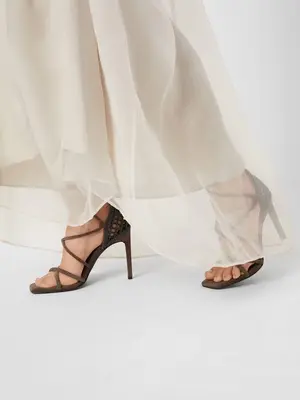 Brunello Cucinelli 110mm Monili-embellished Suede Sandals