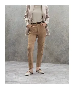 Brunello Cucinelli Cropped Suede Trousers