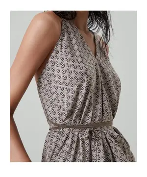 Brunello Cucinelli Geometric Print V-neck Silk Top