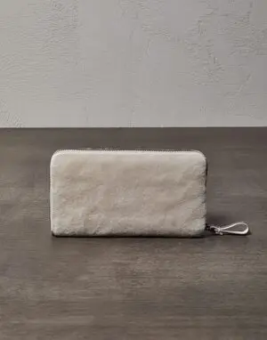 Brunello Cucinelli Logo Sticker Zipper Wallet