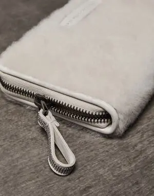 Brunello Cucinelli Logo Sticker Zipper Wallet