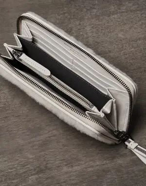Brunello Cucinelli Logo Sticker Zipper Wallet