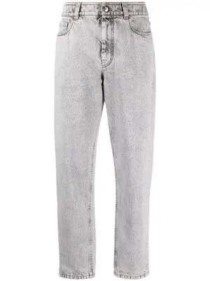 Brunello Cucinelli Logo Patch Tapered Leg Jeans