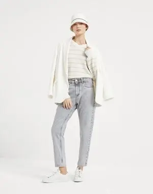 Brunello Cucinelli Logo Patch Tapered Leg Jeans
