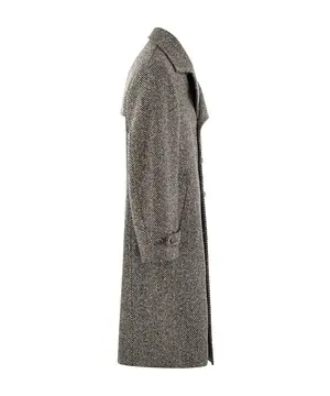 Brunello Cucinelli Herringbone Double-breasted Coat