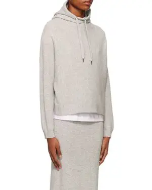 Brunello Cucinelli Ribbed Knit Drawstring Hoodie