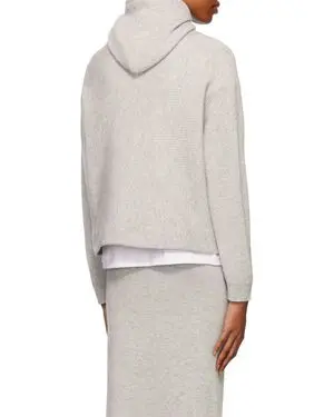 Brunello Cucinelli Ribbed Knit Drawstring Hoodie
