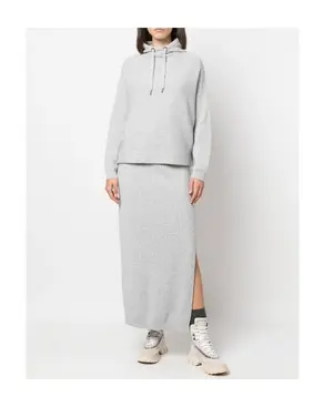 Brunello Cucinelli Ribbed Knit Drawstring Hoodie