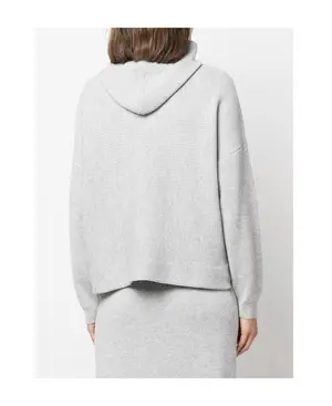 Brunello Cucinelli Ribbed Knit Drawstring Hoodie