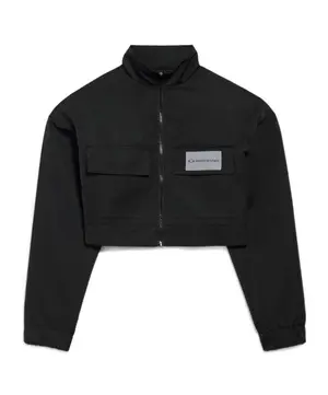 Balenciaga Cropped Tracksuit Jacket With High Collar And Zip Closure